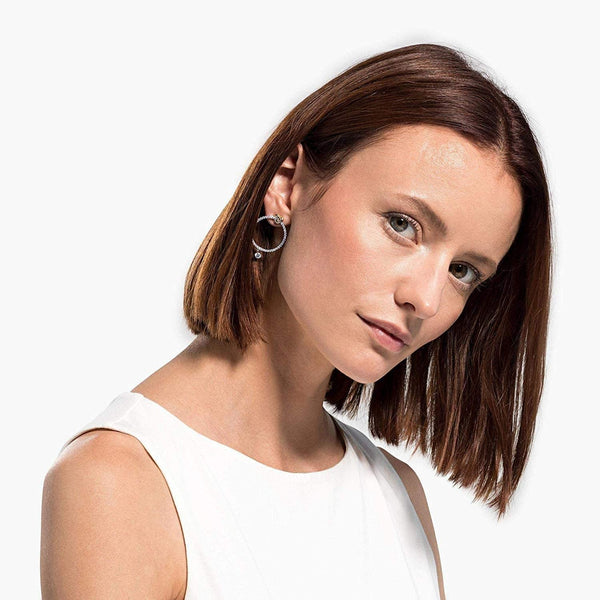 Swarovski Lifelong Heart Hoop Pierced Earrings, White, Mixed -5517933 ...